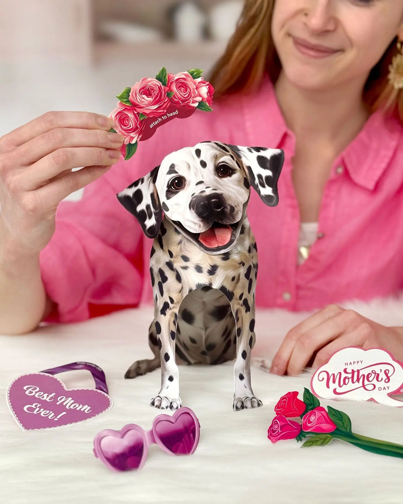 Mother’s Day Dalmatian Pop-Up Card | FreshCut Paper 3D Dog Mom Gift