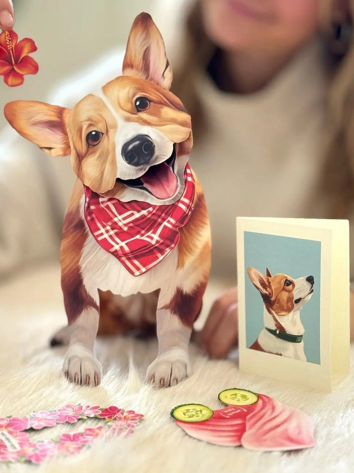 Pop-Up Corgi Pet Card | FreshCut Paper 3D Dog Greeting