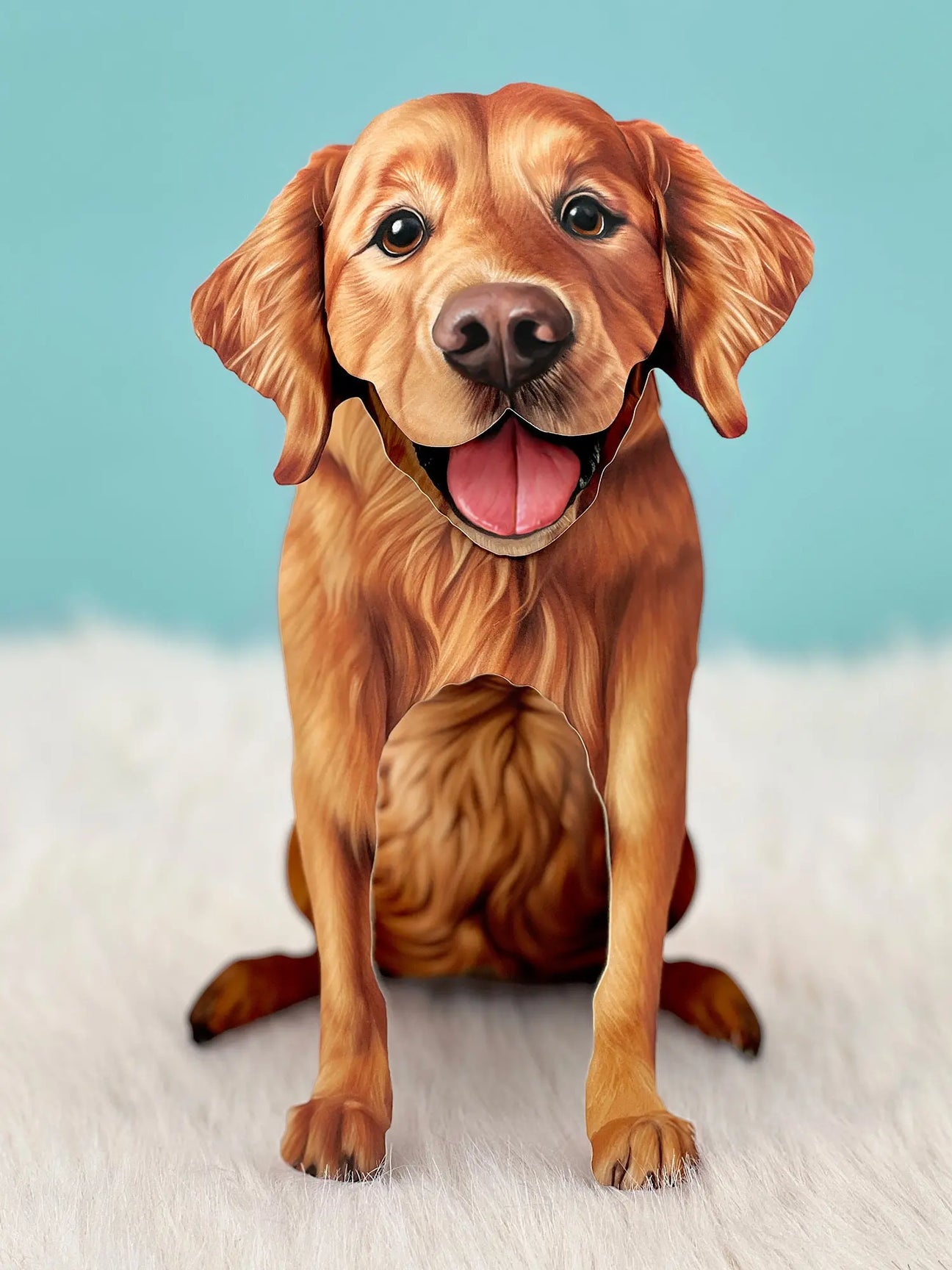 Pop-Up Golden Retriever Pet Card | FreshCut Paper 3D Dog Greeting