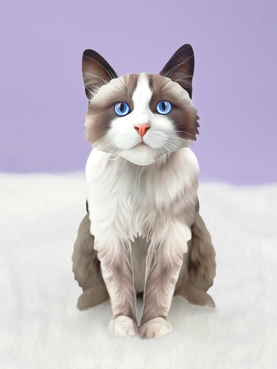FreshCut Paper Pop-Up Ragdoll Cat - Delightful Paper Pet Keepsake
