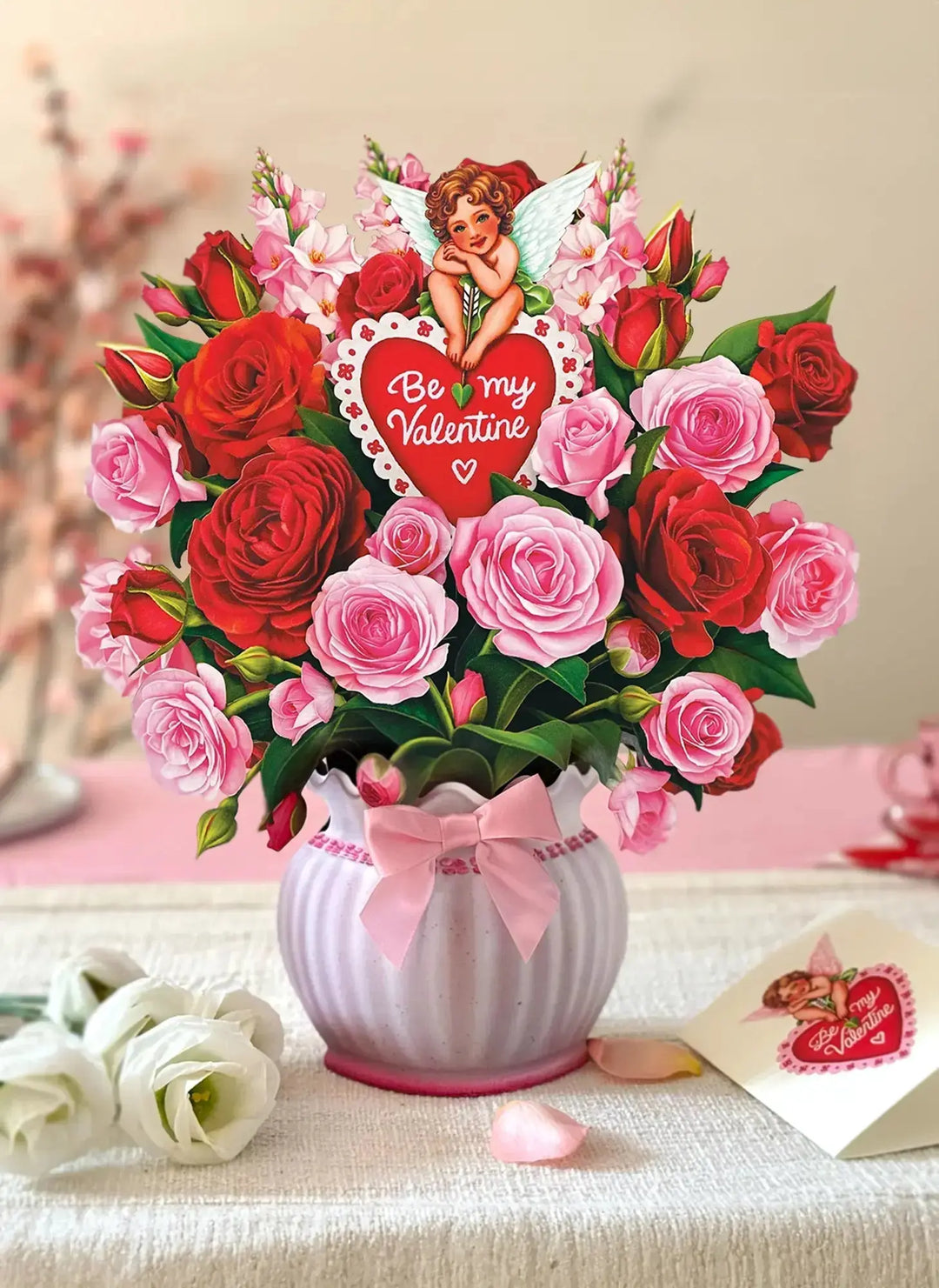 Cupid’s Valentine Pop-Up Card | Romantic Roses & Snapdragons – FreshCut ...