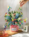 Hummingbird Oasis: FreshCut Paper's Stunning 3D Flower Bouquet Gift