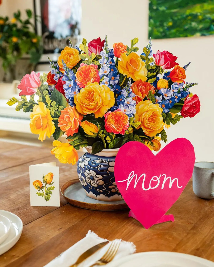 Grande Sorbet Roses Mom Heart Paper Flower Bouquet | FreshCut Paper