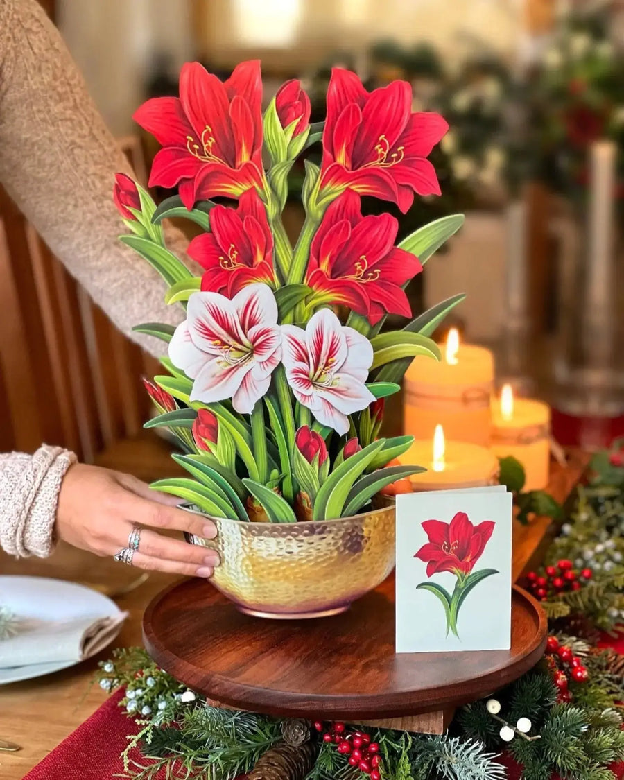 Scarlet Amaryllis Paper Flower Bouquet | FreshCut Paper Elegant Blooms